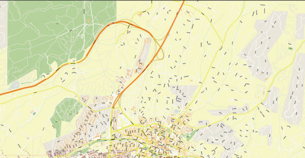 Santa Fe New Mexico US PDF Vector Map Exact City Plan High Detailed ...