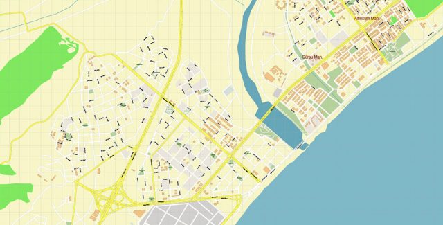 Antalya Turkey PDF Vector Map Accurate High Detailed City Plan editable ...