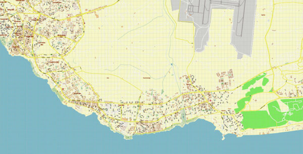 Antalya Turkey PDF Vector Map Accurate High Detailed City Plan editable ...