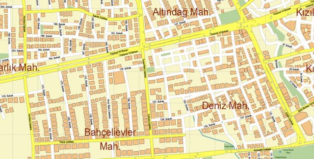 Antalya Turkey PDF Vector Map Accurate High Detailed City Plan editable ...