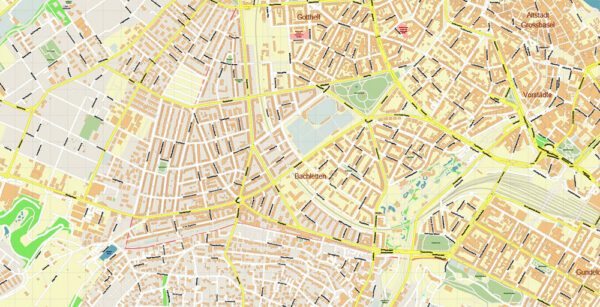 Basel Switzerland Map Vector Accurate High Detailed City Plan editable ...