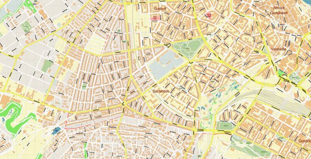 Basel Switzerland Map Vector Accurate High Detailed City Plan editable ...