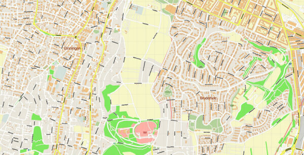 Basel Switzerland PDF Vector Map: Accurate High Detailed City Plan ...