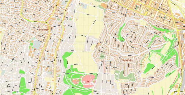 Basel Switzerland Map Vector Accurate High Detailed City Plan editable ...