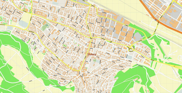 Basel Switzerland PDF Vector Map: Accurate High Detailed City Plan ...