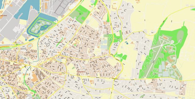 Belfast Northern Ireland UK DXF Map Vector Exact City Plan High ...