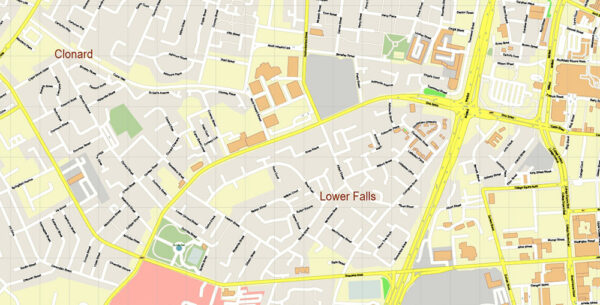 Belfast Northern Ireland UK DXF Map Vector Exact City Plan High ...