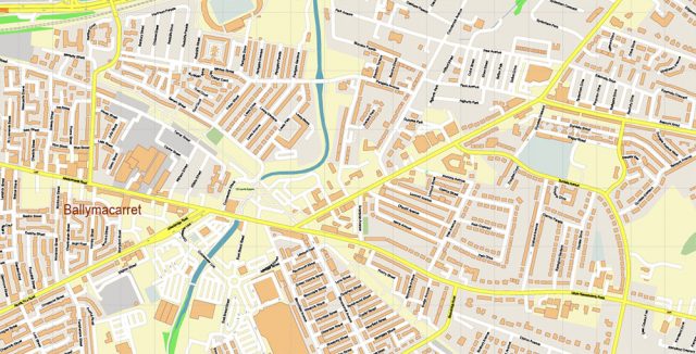 Belfast Northern Ireland UK DXF Map Vector Exact City Plan High ...