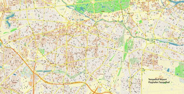Berlin Germany PDF Vector Map Accurate High Detailed City Plan editable ...