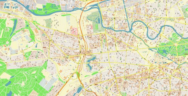 Berlin Germany PDF Vector Map Accurate High Detailed City Plan editable ...