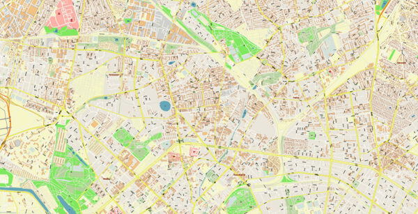 Berlin Germany PDF Vector Map Accurate High Detailed City Plan editable ...