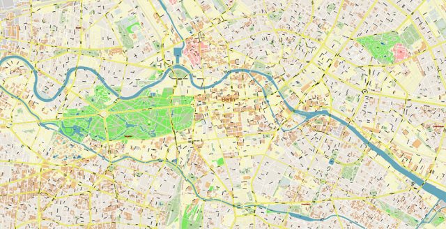 Berlin Germany PDF Vector Map Accurate High Detailed City Plan editable ...