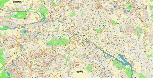 Berlin Germany PDF Vector Map Accurate High Detailed City Plan editable ...