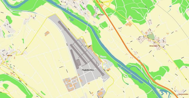 Bern Switzerland Map Vector Accurate High Detailed City Plan editable ...