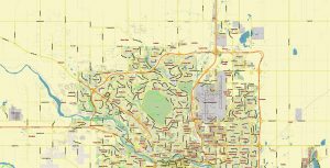 Calgary Alberta Canada PDF Vector Map: City Plan Low Detailed (for ...