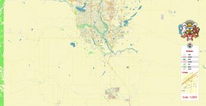Calgary Alberta Canada Map Vector Accurate High Detailed City Plan ...