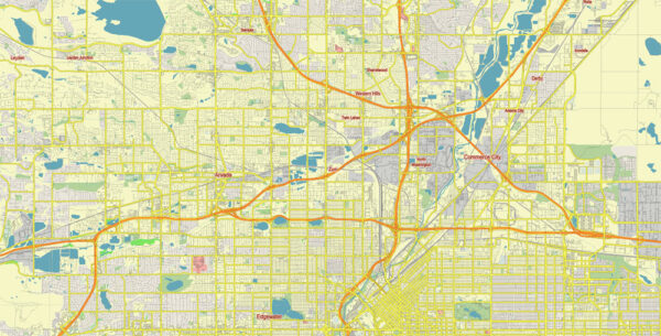 Denver Boulder Colorado US Vector Map Free Editable Layered Adobe ...