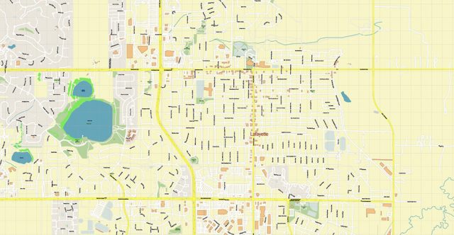 Denver Boulder Colorado US Map Vector Accurate High Detailed City Plan ...