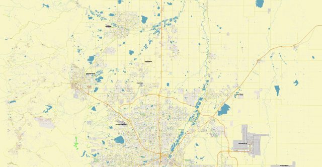 Denver Boulder Colorado US Map Vector Accurate High Detailed City Plan ...