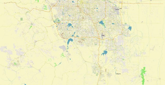 Denver Boulder Colorado US Map Vector Accurate High Detailed City Plan ...