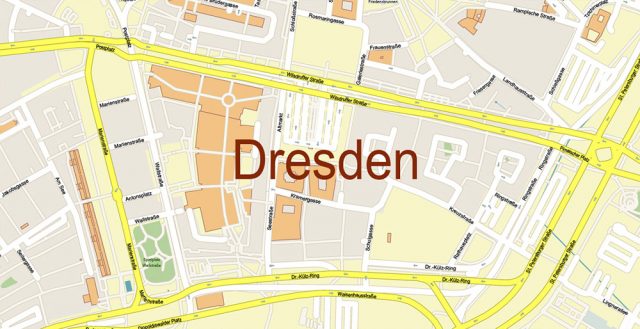 Dresden Germany Map Vector Accurate High Detailed City Plan editable ...