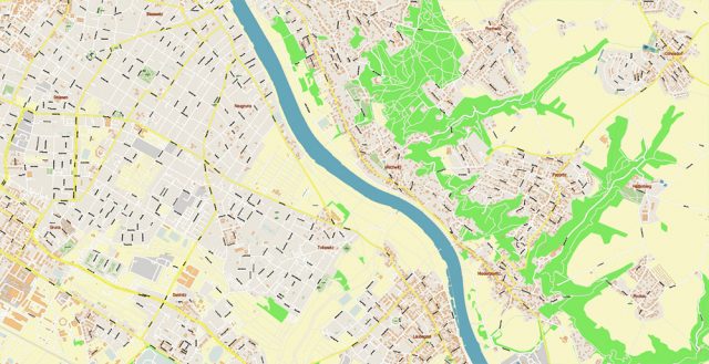 Dresden Germany PDF Vector Map Accurate High Detailed City Plan ...