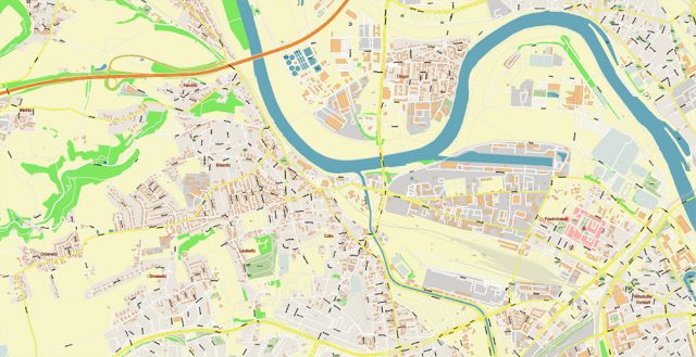 Dresden Germany Map Vector Accurate High Detailed City Plan editable ...