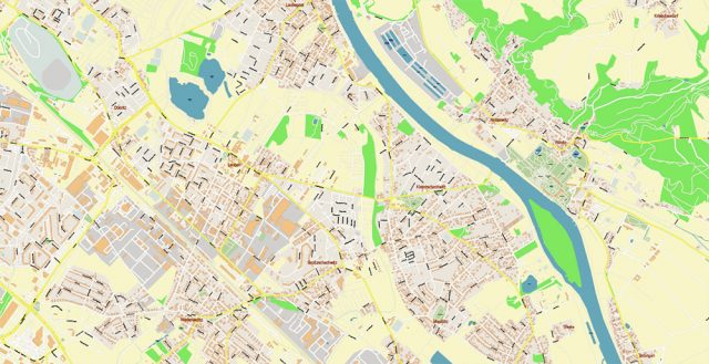 Dresden Germany PDF Vector Map Accurate High Detailed City Plan ...