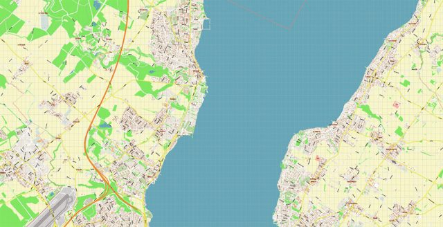 Geneva Genève Switzerland PDF Vector Map Accurate High Detailed City ...