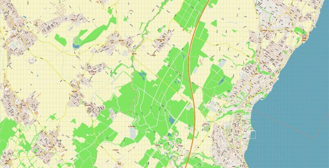 Geneva Genève Switzerland PDF Vector Map Accurate High Detailed City ...