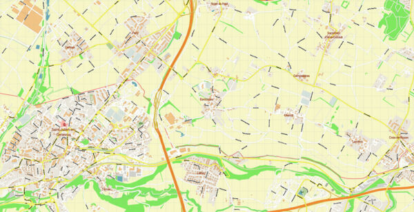 Geneva Genève Switzerland Map Vector Accurate High Detailed City Plan ...