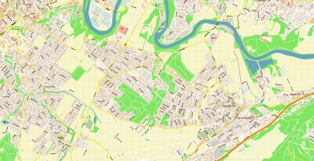 Geneva Genève Switzerland Map Vector Accurate High Detailed City Plan ...