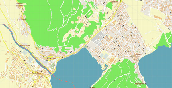 Lugano Switzerland PDF Vector Map Accurate High Detailed City Plan ...