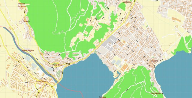 Lugano Switzerland PDF Vector Map Accurate High Detailed City Plan ...