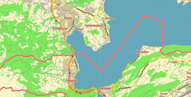 Luzern Lucerne Switzerland Map Vector City Plan Low Detailed (for small ...