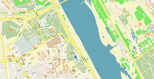 Warsaw Warszawa Poland PDF Vector Map Accurate High Detailed City Plan ...