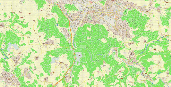 Winterthur Switzerland PDF Vector Map Accurate High Detailed City Plan ...