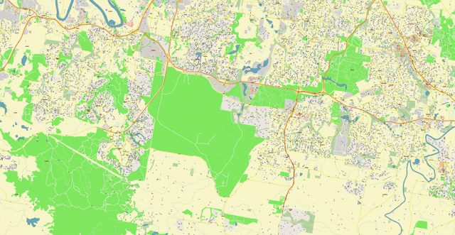 Brisbane Australia PDF Vector Map: Accurate High Detailed City Plan ...