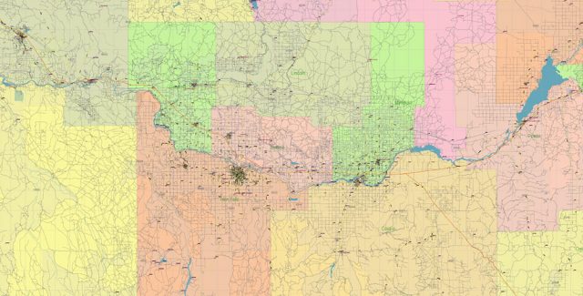 _Idaho Full State US PDF Vector Map: Full Extra High Detailed (all ...