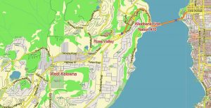 Kelowna Canada Map Vector City Plan Low Detailed (for small print size ...