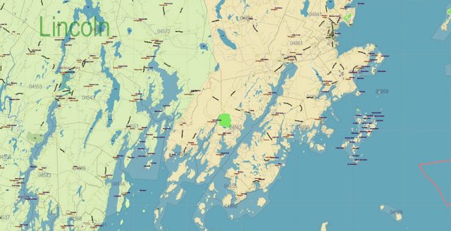 _Maine Full State US PDF Vector Map: Full Extra High Detailed (all ...