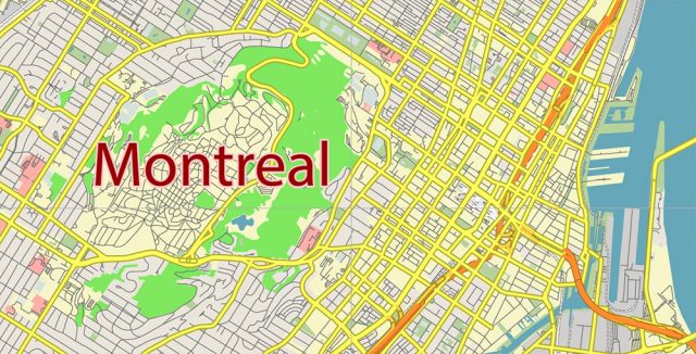 Montreal Quebec Canada Vector Map Free Editable Layered Adobe ...