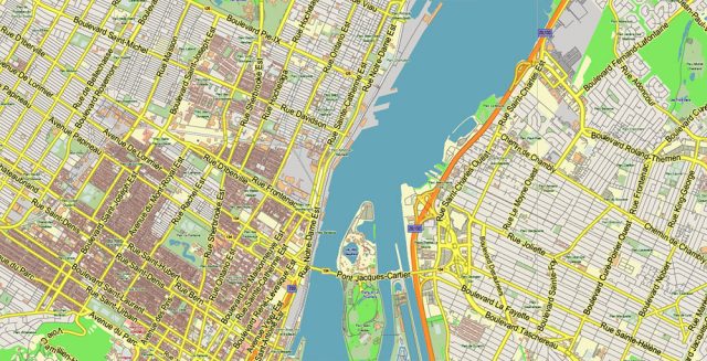 Montreal Quebec Canada Map Vector City Plan Low Detailed (for small ...