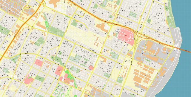 Montreal Quebec Canada PDF Vector Map: Accurate High Detailed City Plan ...