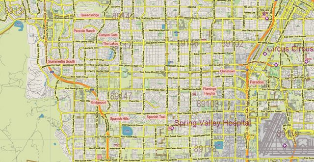 Nevada Full State US Vector Map: Full Extra High Detailed (all roads ...