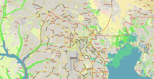 Lagos State, Nigeria PDF Vector Map: Full Extra High Detailed + Admin ...