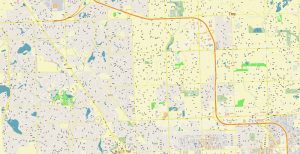 Troy Area, Michigan US Map Vector Accurate High Detailed City Plan ...