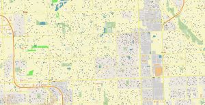 Troy Area, Michigan US Map Vector Accurate High Detailed City Plan ...