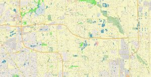 Troy Area, Michigan US PDF Vector Map Accurate High Detailed City Plan ...