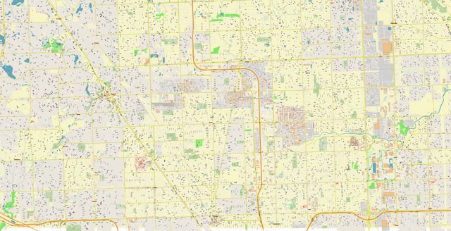 Troy Area, Michigan US Map Vector Accurate High Detailed City Plan ...